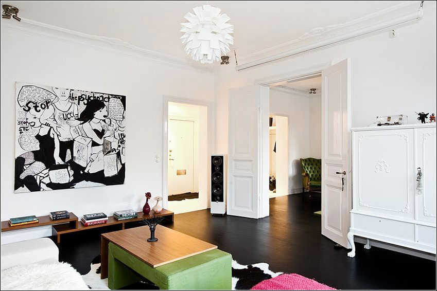 Techy Comic Wall Open Living Room View White Color Pops - My Home Deco Mag