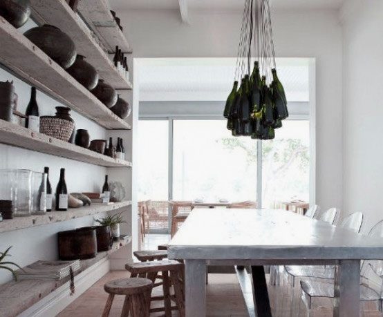 Dining Room Design Ideas with Concrete Wine Rack - My Home Deco Mag